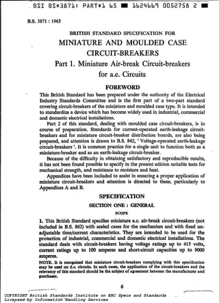Bs 3871 mcb and mccb in ac circuits | PDF