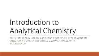 Introduction to Analytical Chemistry,... | PPTX
