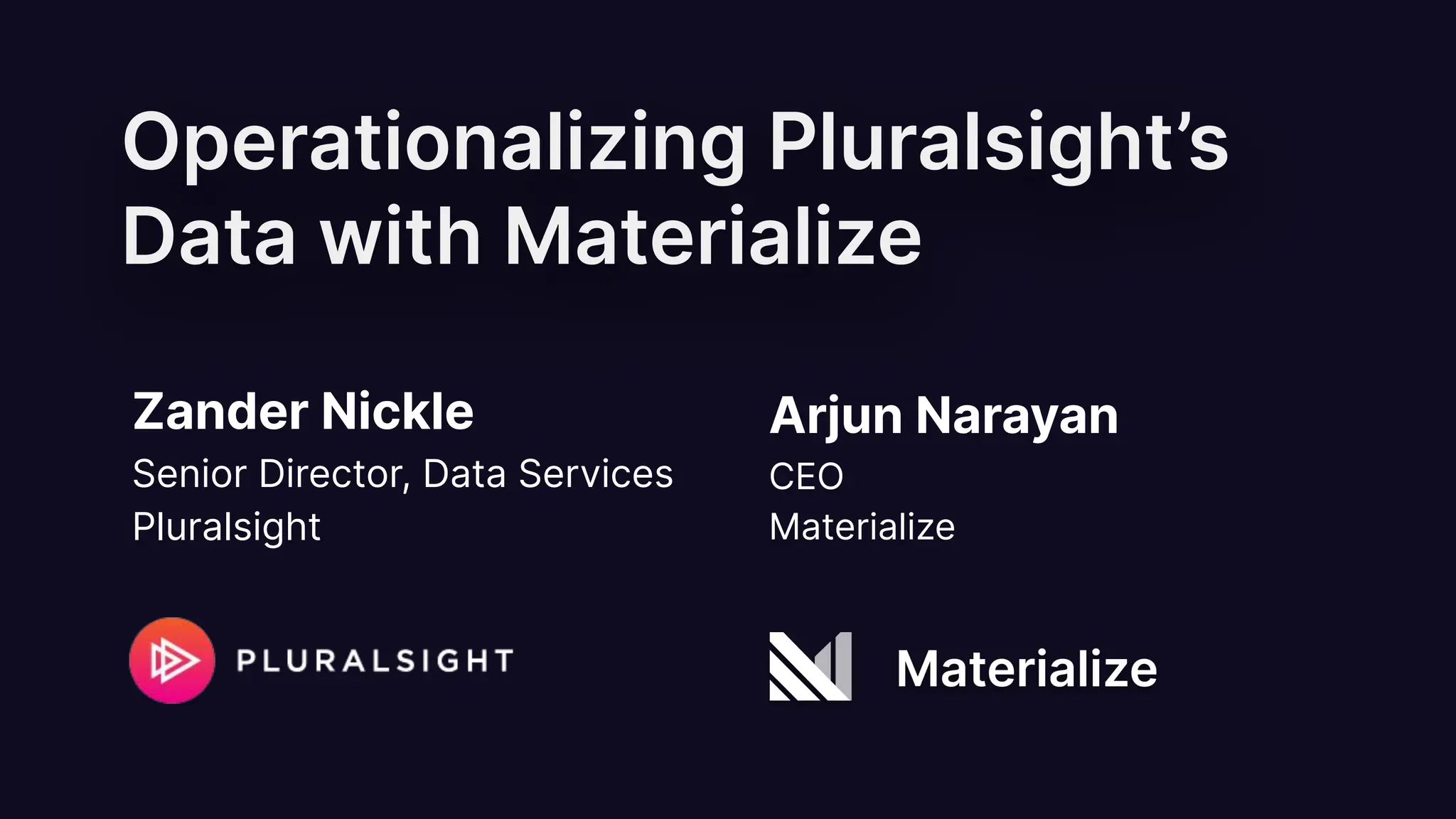 Operationalizing Pluralsight's Data with Materialize | PPT
