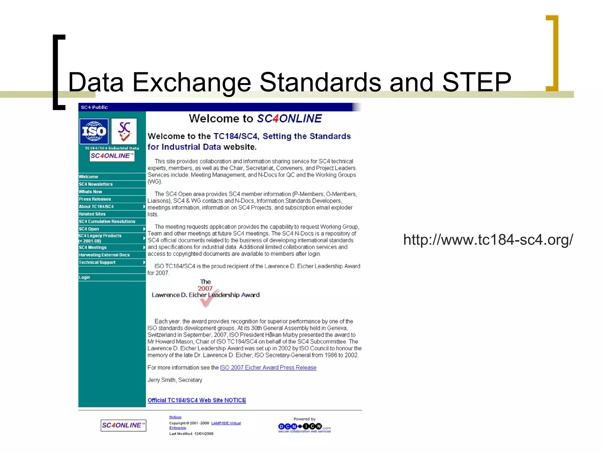 Data Exchange Standards & STEP, EXPRESS & EXPRESS-G | PPT
