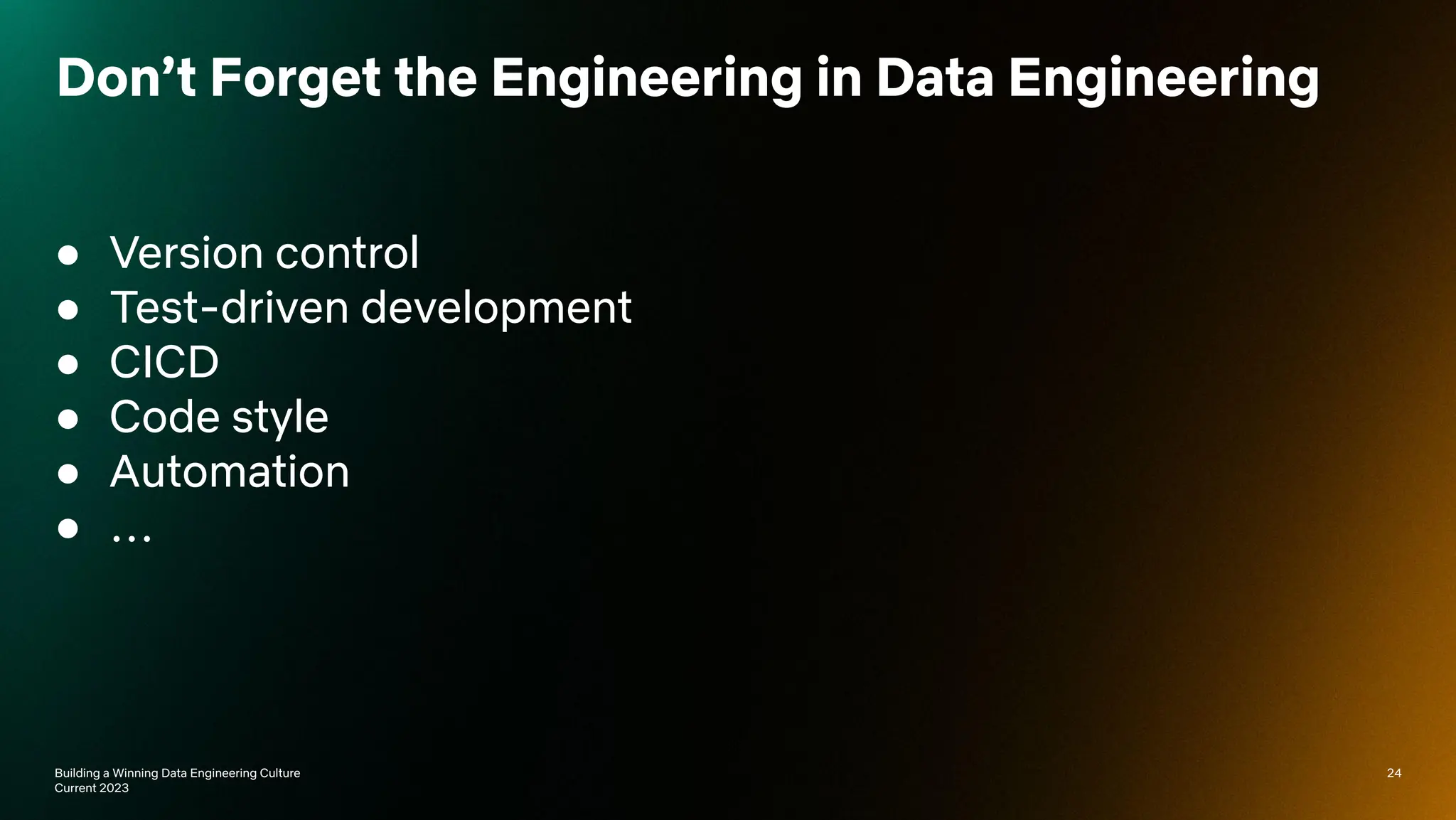 Building a Winning Data Engineering Culture | PDF