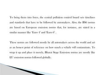 Advanced Emission Standards and Performance Innovations | PPTX