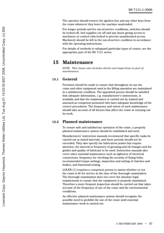 BS 7121-1 Cranes General 06.pdf | Medical Health