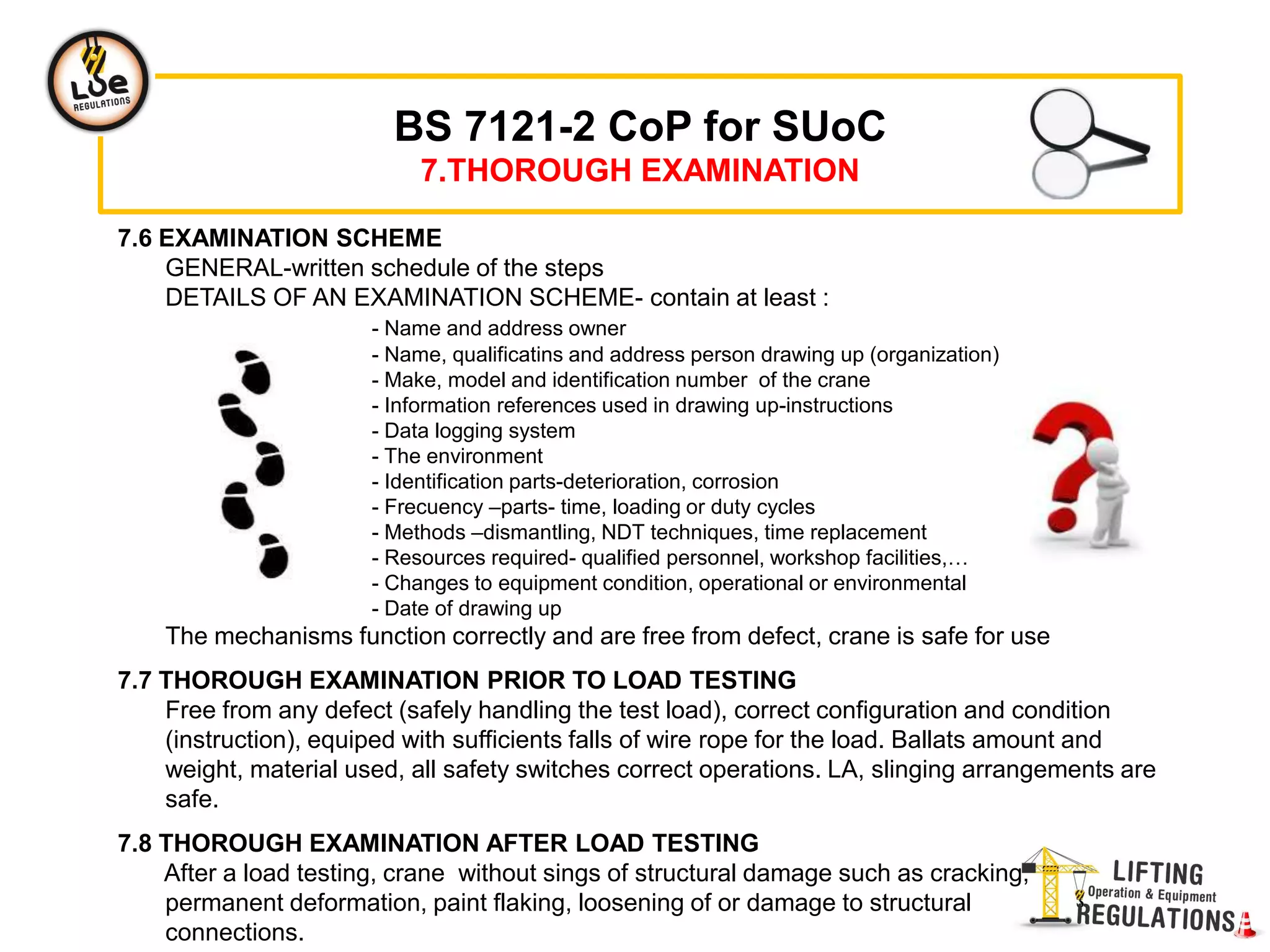 Bs 7121 2º INSPECTION, TESTING AND EXAMINATION-CRANES | PPTX