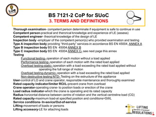 Bs 7121 2º INSPECTION, TESTING AND EXAMINATION-CRANES | PPTX