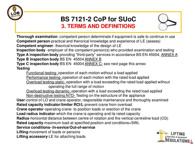 Bs 7121 2 inspection, testing and examination cranes | PDF
