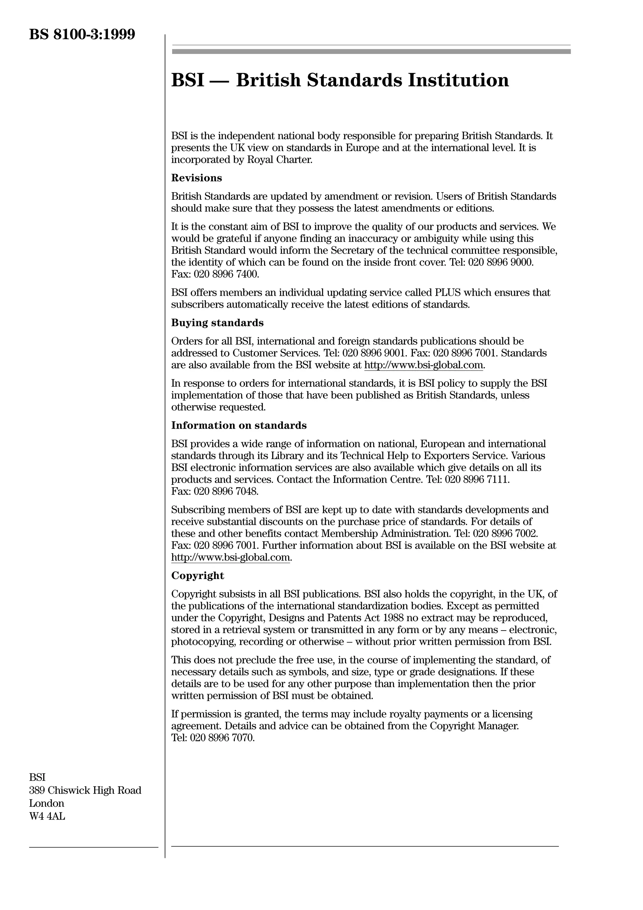 Bs 8100 3-1999 | PDF