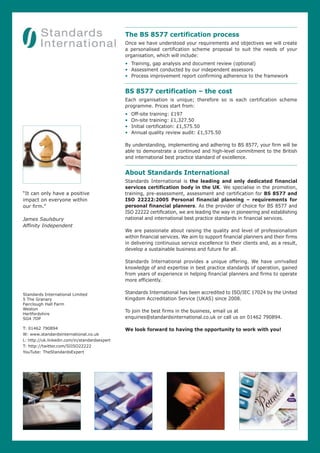 BS 8577 Information Guide 2013 | PDF | Business Administration | Business