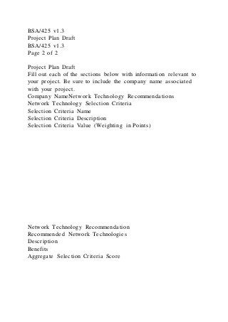 BSA425 v1.3Project Implementation Plan ExampleBSA425 v1.3P