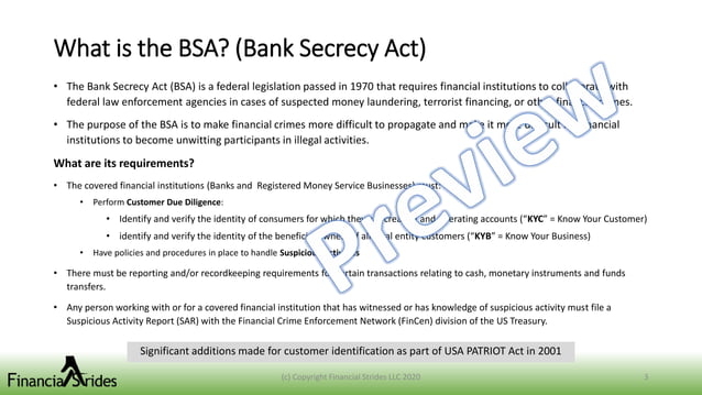 BSA AML OFAC training preview | PPT