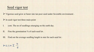 seed testing for quality assessment | PPTX