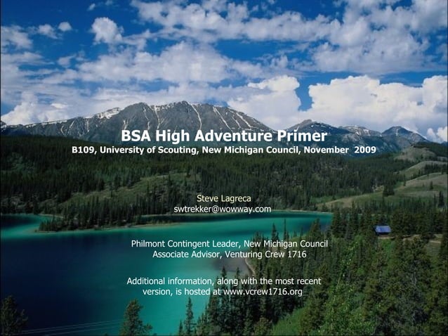 BSA High Adventure Primer 11 08 09 | PPT