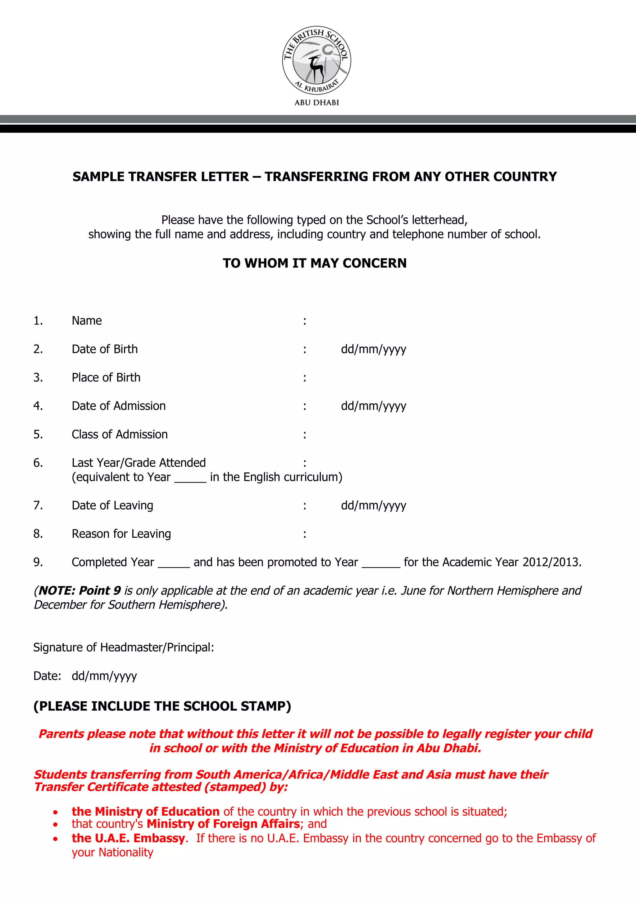 Bsak primary schoolapplicationform221112 | PDF