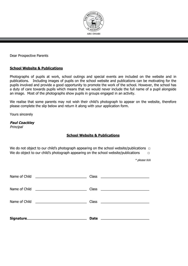 Bsak primary schoolapplicationform221112 | PDF