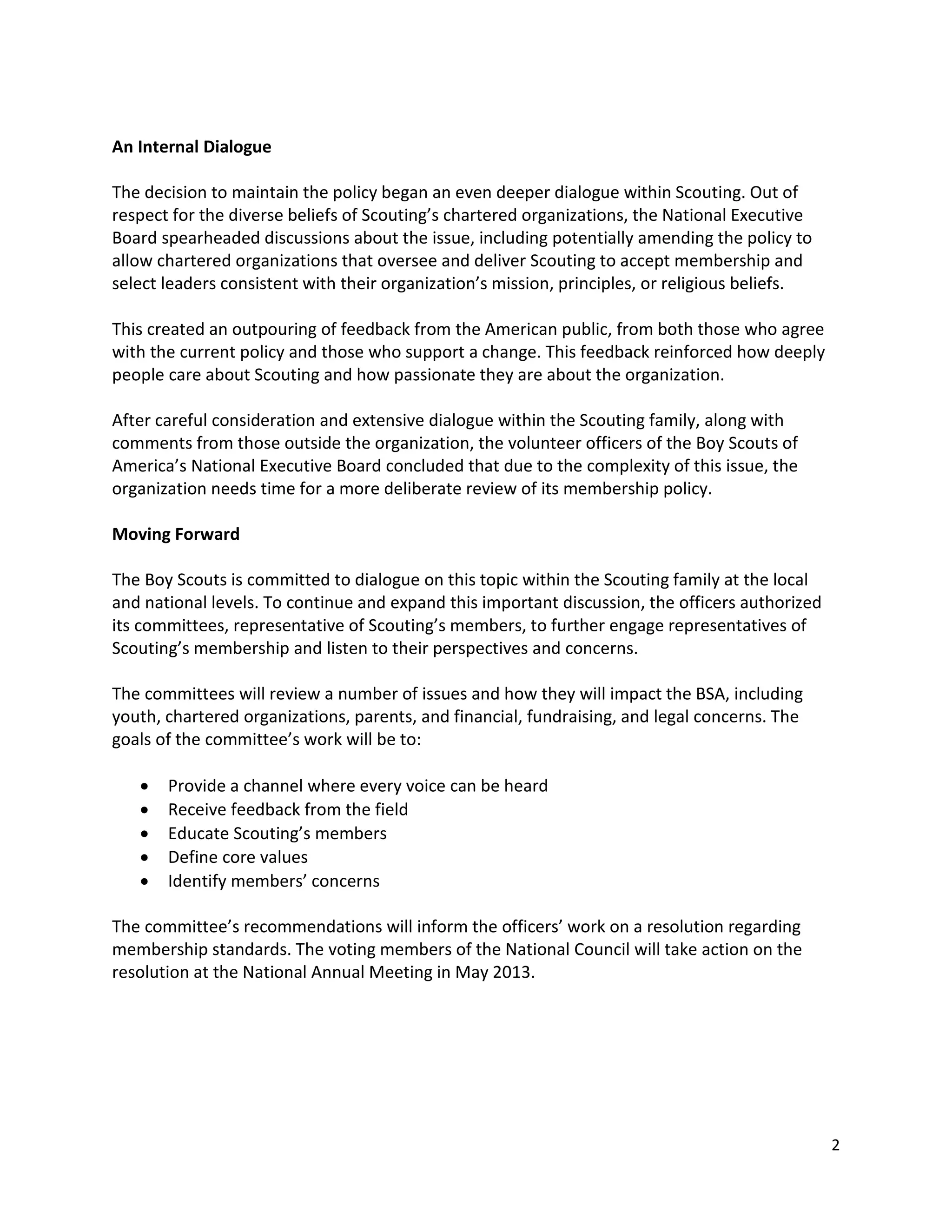 BSA Membership Standards Review Process | PDF