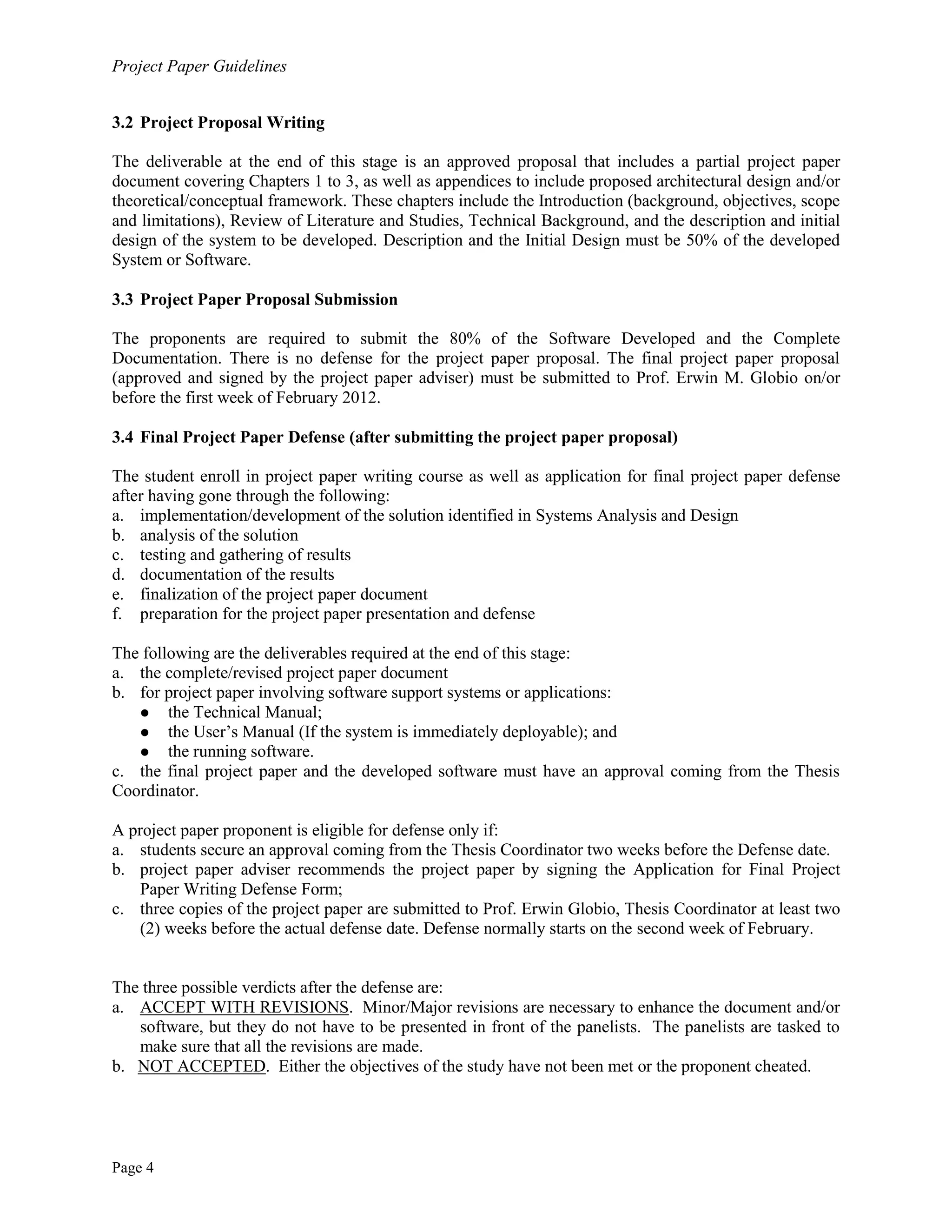 Project Proposal Guidelines | PDF