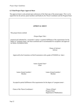 Project Proposal Guidelines | PDF
