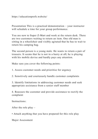 BSBCUS301Deliver and monitor a service to customersAssessmen.docx