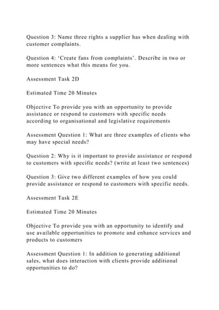 BSBCUS301Deliver and monitor a service to customersAssessmen.docx