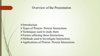 Protein-Protein Interactions (PPIs) | PPTX
