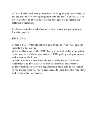 BSBWHS401Implement and monitor WHS policiesPRO.docx | Injuries | Diseases and Conditions