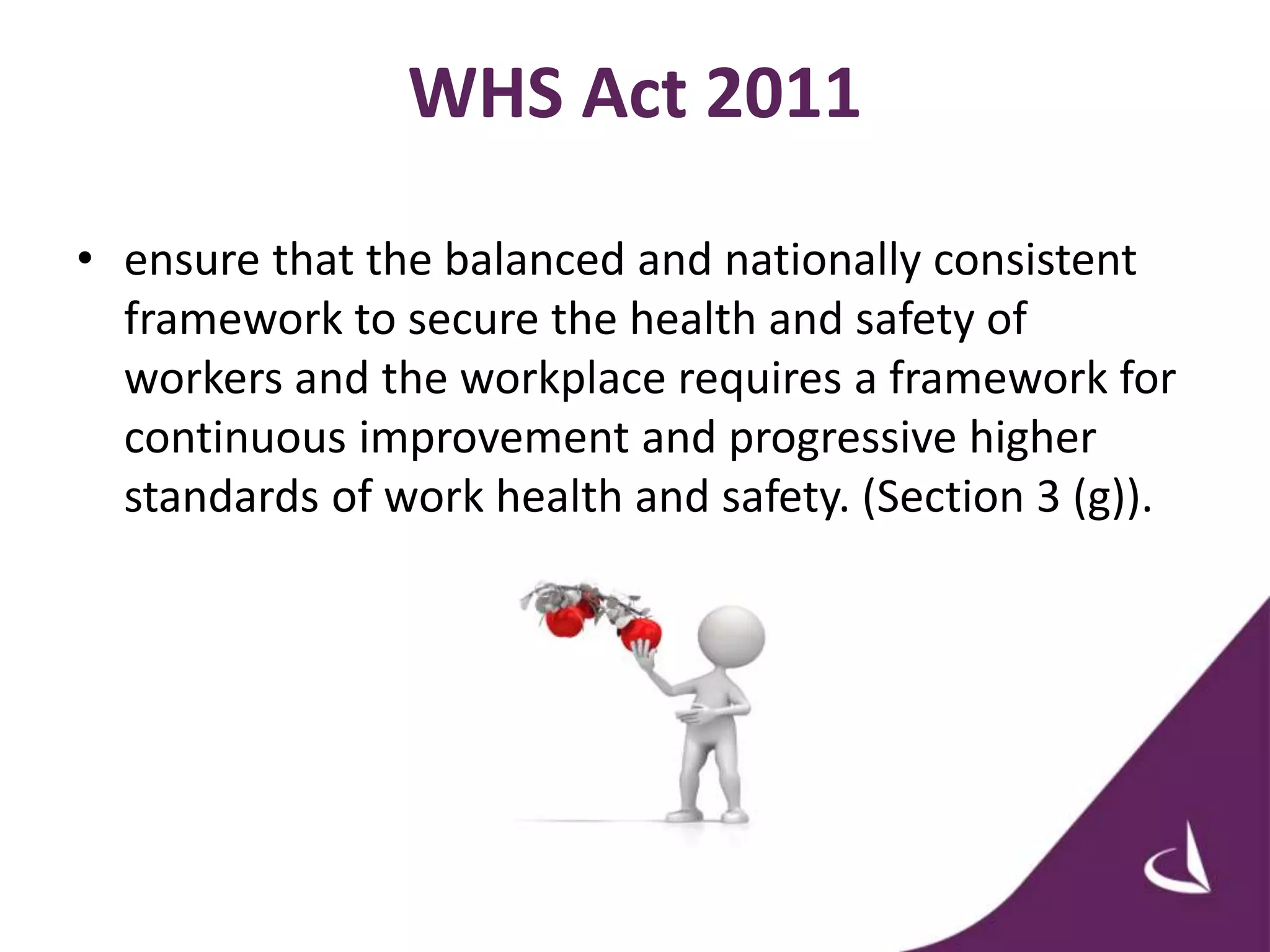 BSBWHS412 - Assist with workplace compliance with WHS laws | PPTX