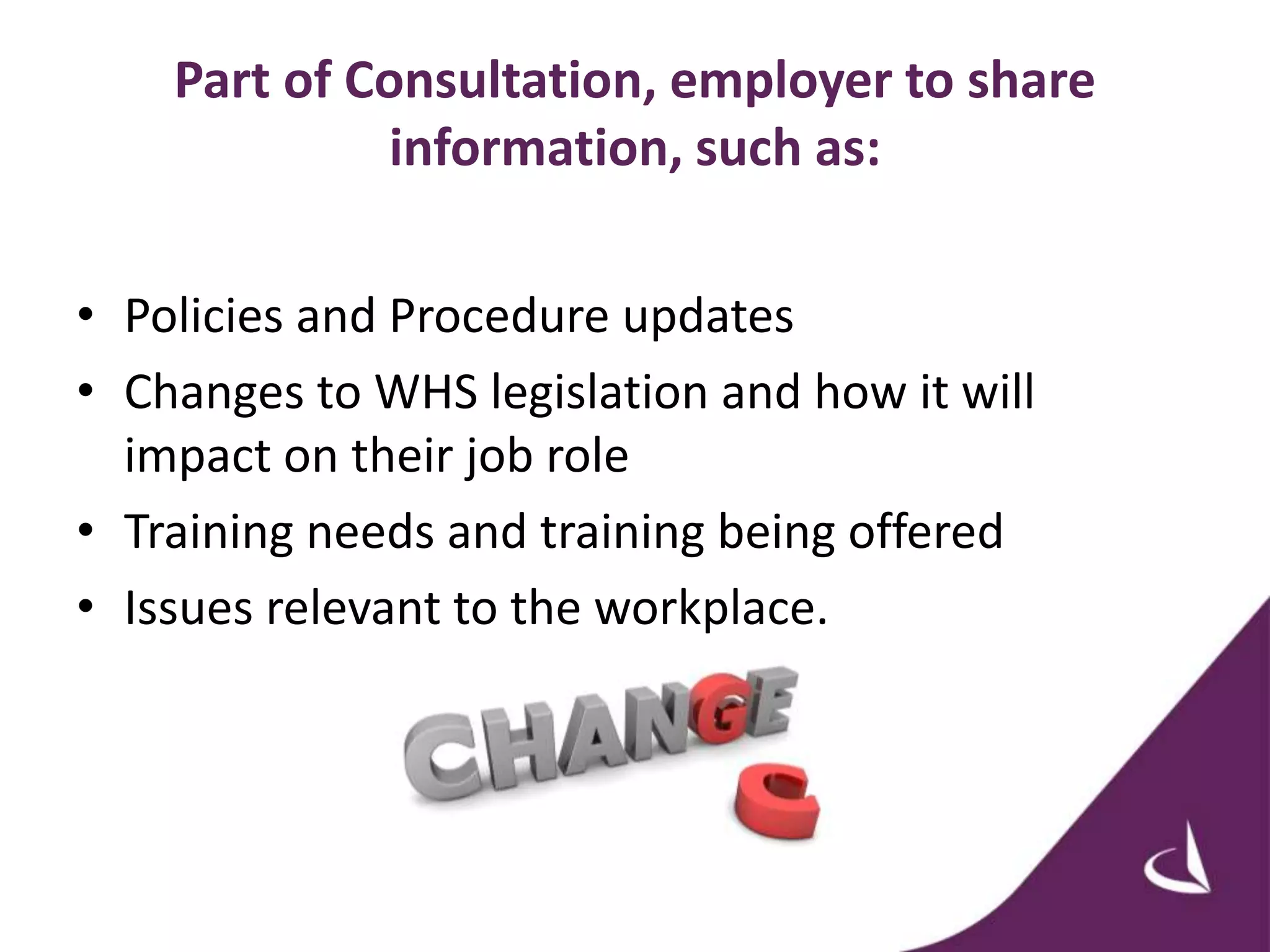 BSBWHS412 - Assist with workplace compliance with WHS laws | PPTX