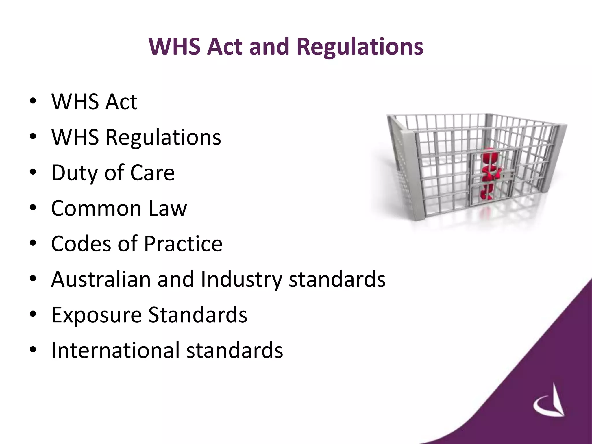 BSBWHS412 - Assist with workplace compliance with WHS laws | PPTX