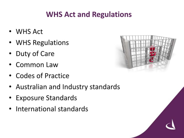 BSBWHS412 - Assist with workplace compliance with WHS laws | PPTX