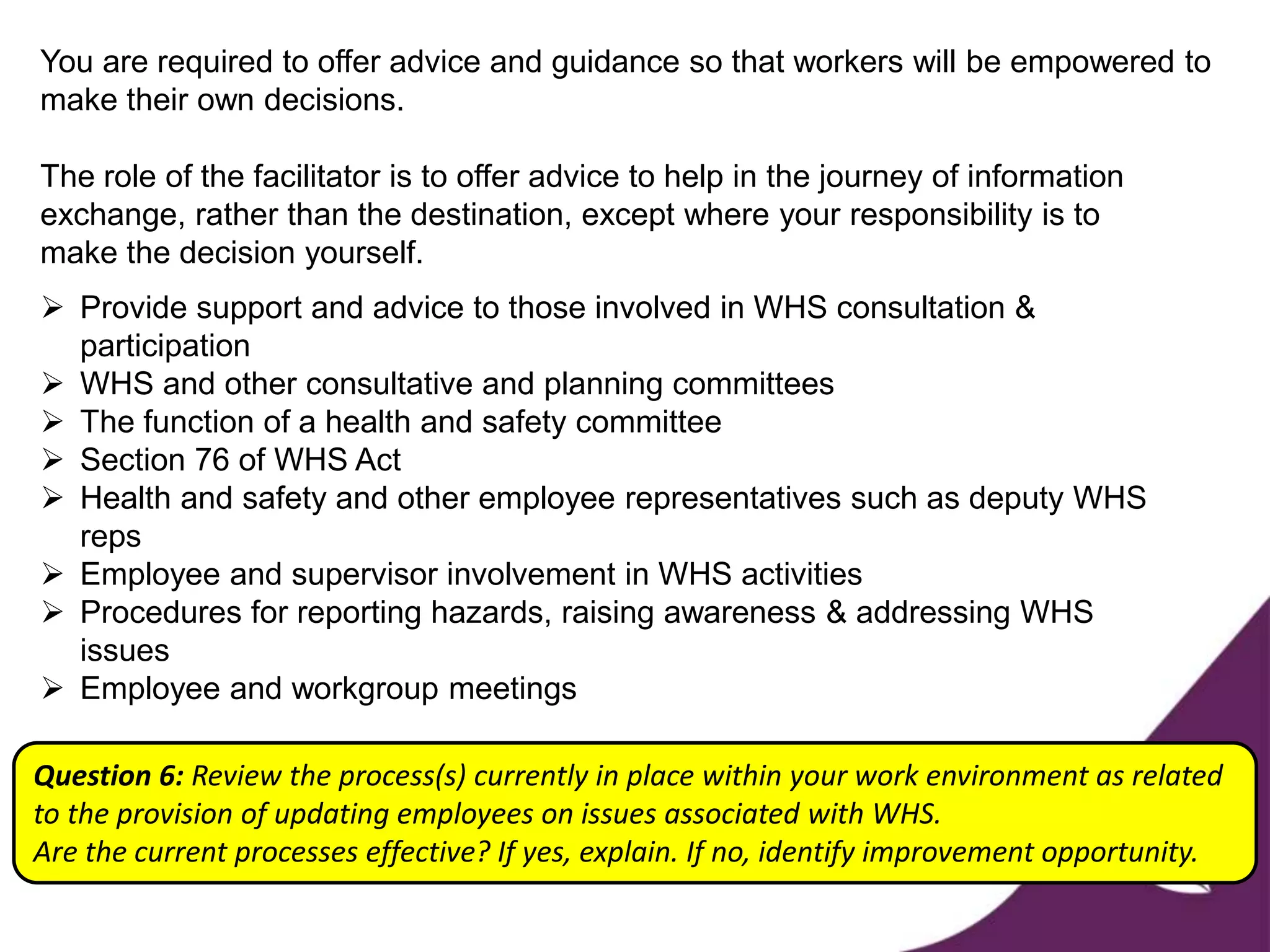 BSBWHS413 Cont I & M WHS consult | PPTX