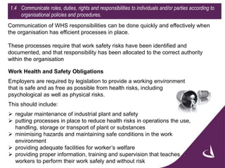 BSBWHS413 Cont I & M WHS consult | PPTX | Human Resources | Business