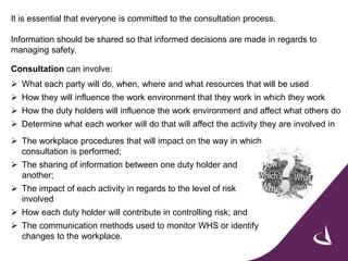 BSBWHS413 Cont I & M WHS consult | PPTX | Human Resources | Business