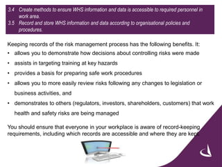 BSBWHS413 Cont I & M WHS consult | PPT