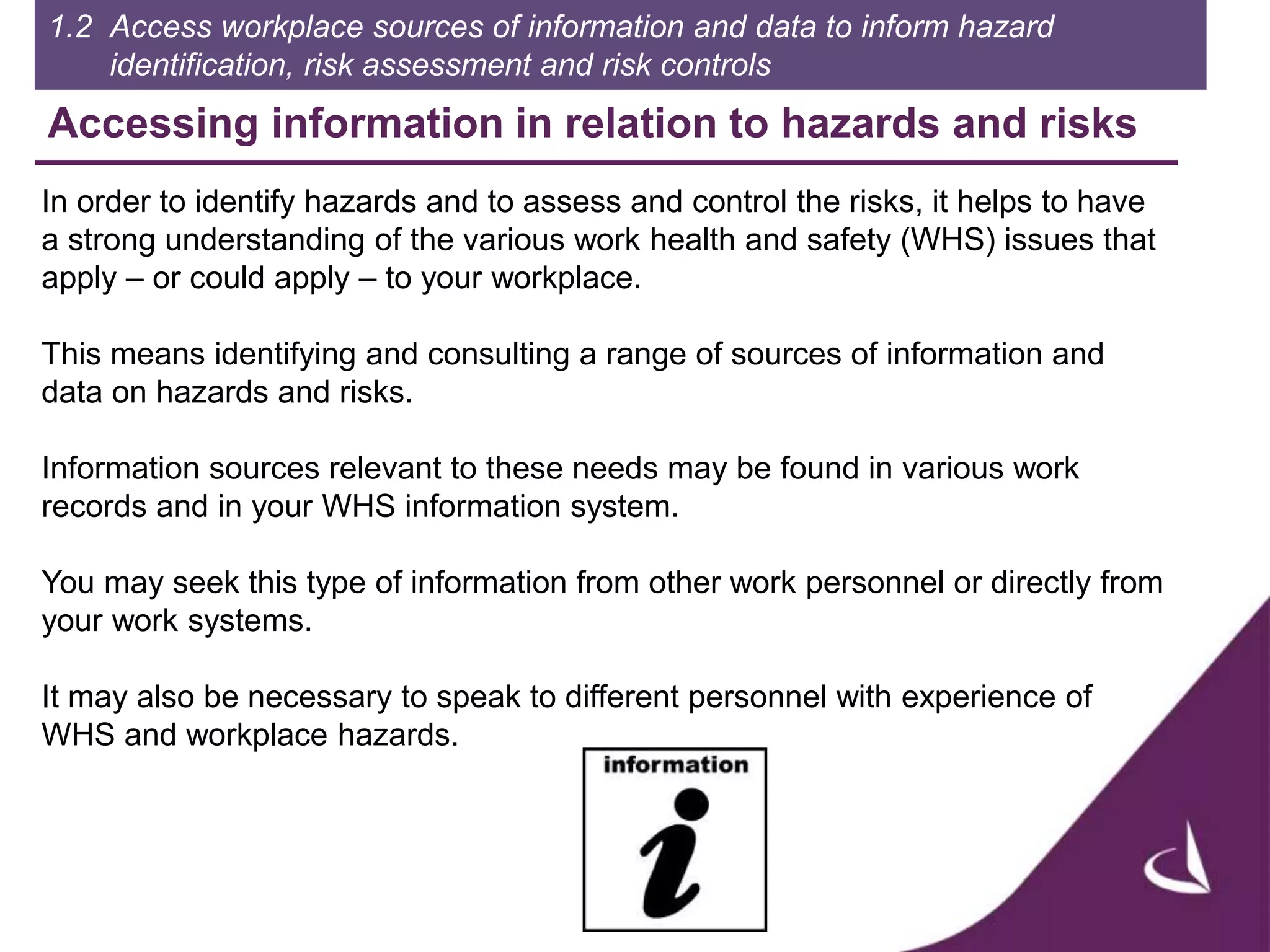 BSBWHS414 Contribute to WHS Risk Management | PPTX
