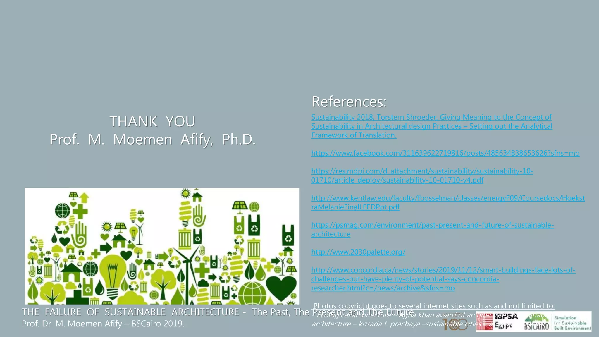 BSCAIRO 2019 - Failure of Sustainable Architecture | PPT