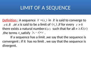 Real analysis | limit of a sequence |ppt | PPTX