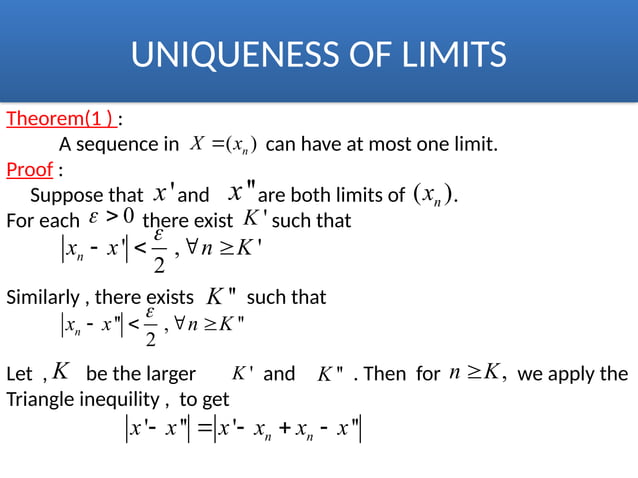 Real analysis | limit of a sequence |ppt | PPT