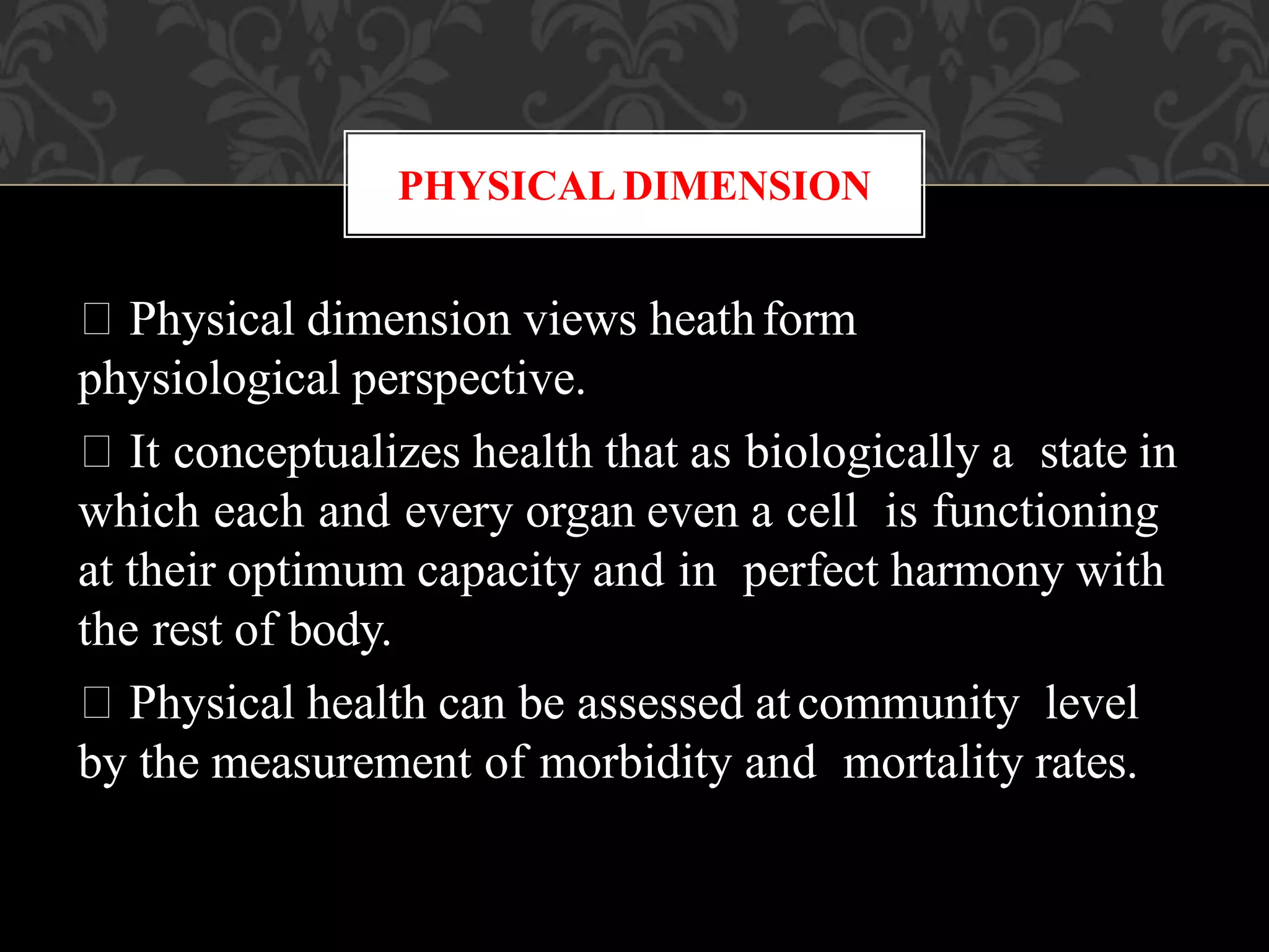 Concept and Dimensions of Health | PPTX