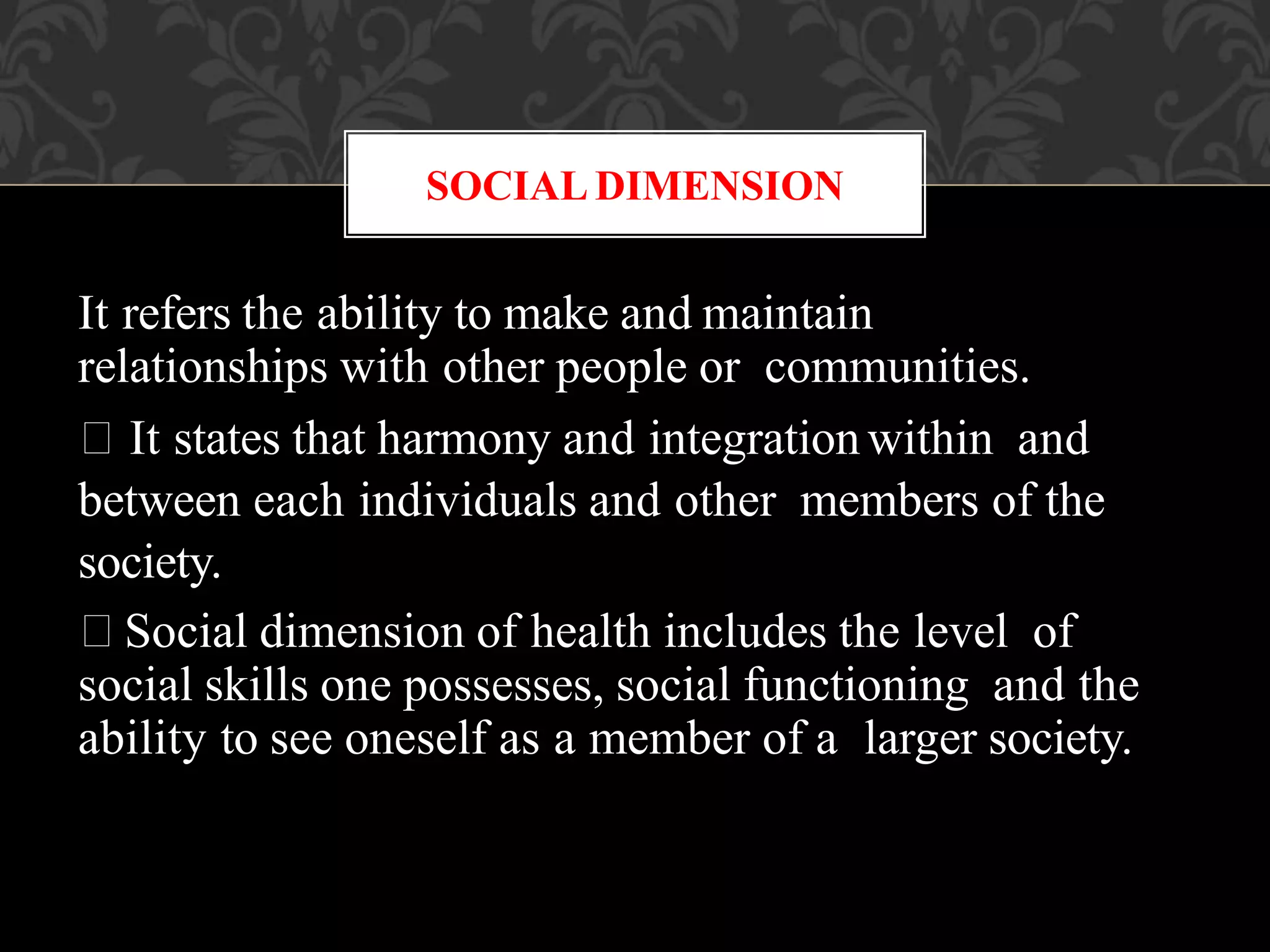 Concept and Dimensions of Health | PPTX