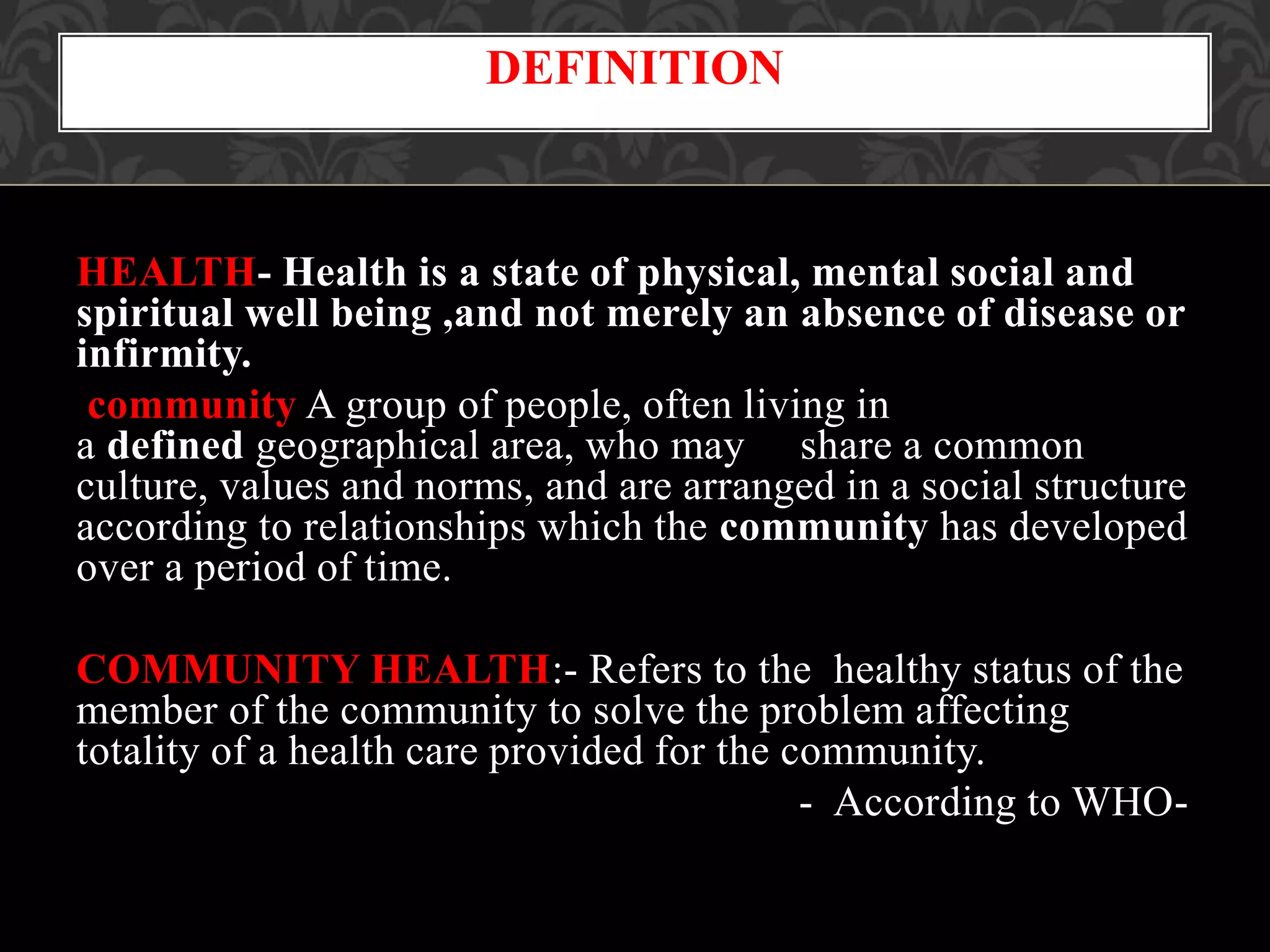 Concept and Dimensions of Health | PPTX