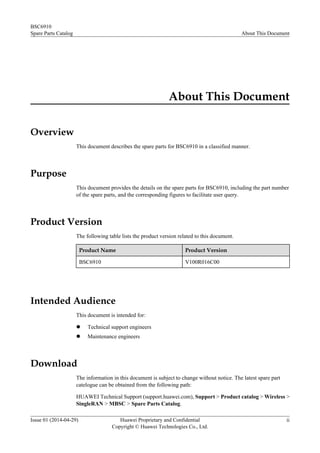Bsc6910 spare parts catalog(v100 r016c00 01)(pdf)-en | PDF