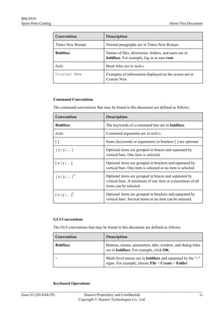 Bsc6910 spare parts catalog(v100 r016c00 01)(pdf)-en | PDF