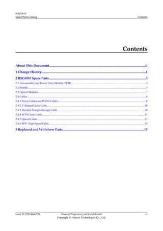 Bsc6910 spare parts catalog(v100 r016c00 01)(pdf)-en | PDF