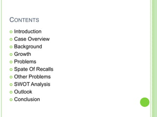 business strategy | PPTX | Recalls | Consumer Issues