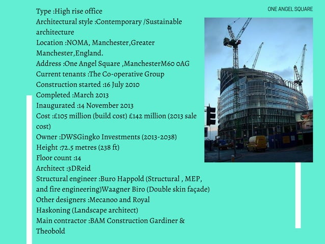 one angel square Manchester | PDF | Civil Engineering Industry | Industries