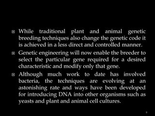 B sc biotech i fob unit 3 genetic engineering | PPTX