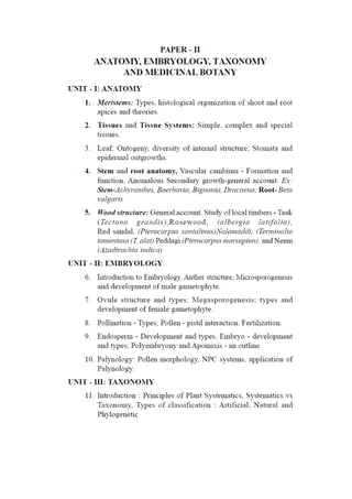 B sc Botany Syllabus KU | PDF