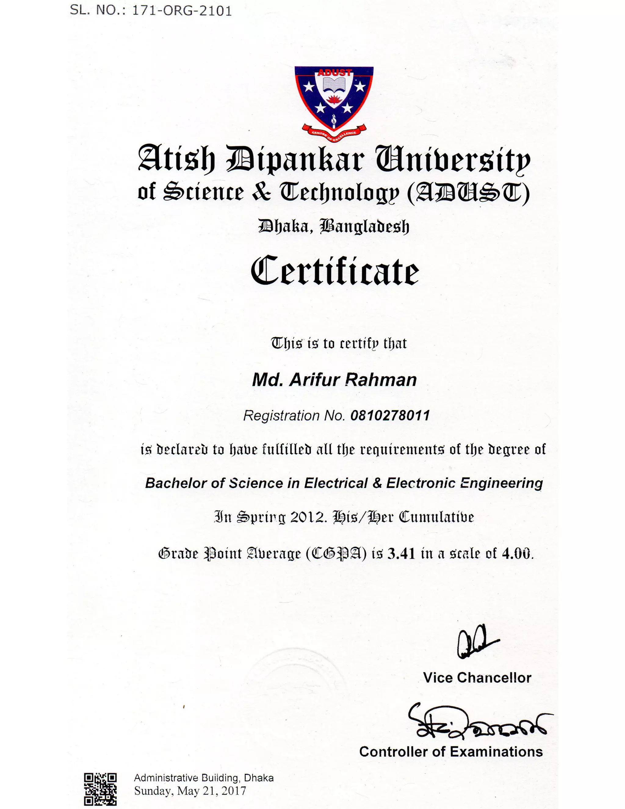 Bsc certificate | PDF