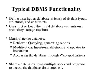 Bsc cs ii-dbms- u-i-database systems | PPT