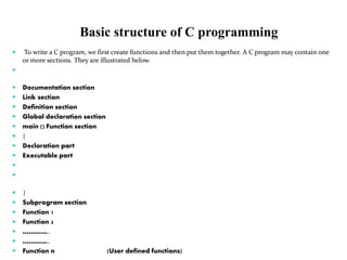 Bsc cs i pic u-1 introduction to c language | PPT